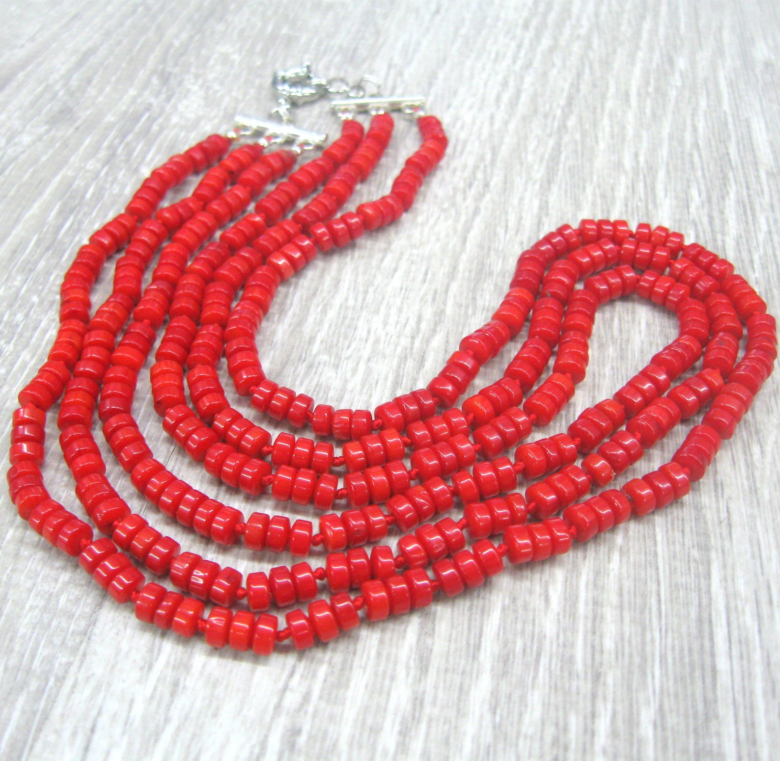 Bold Orange Red Coral Necklaces Natural Genuine Coral Jewelry | Etsy