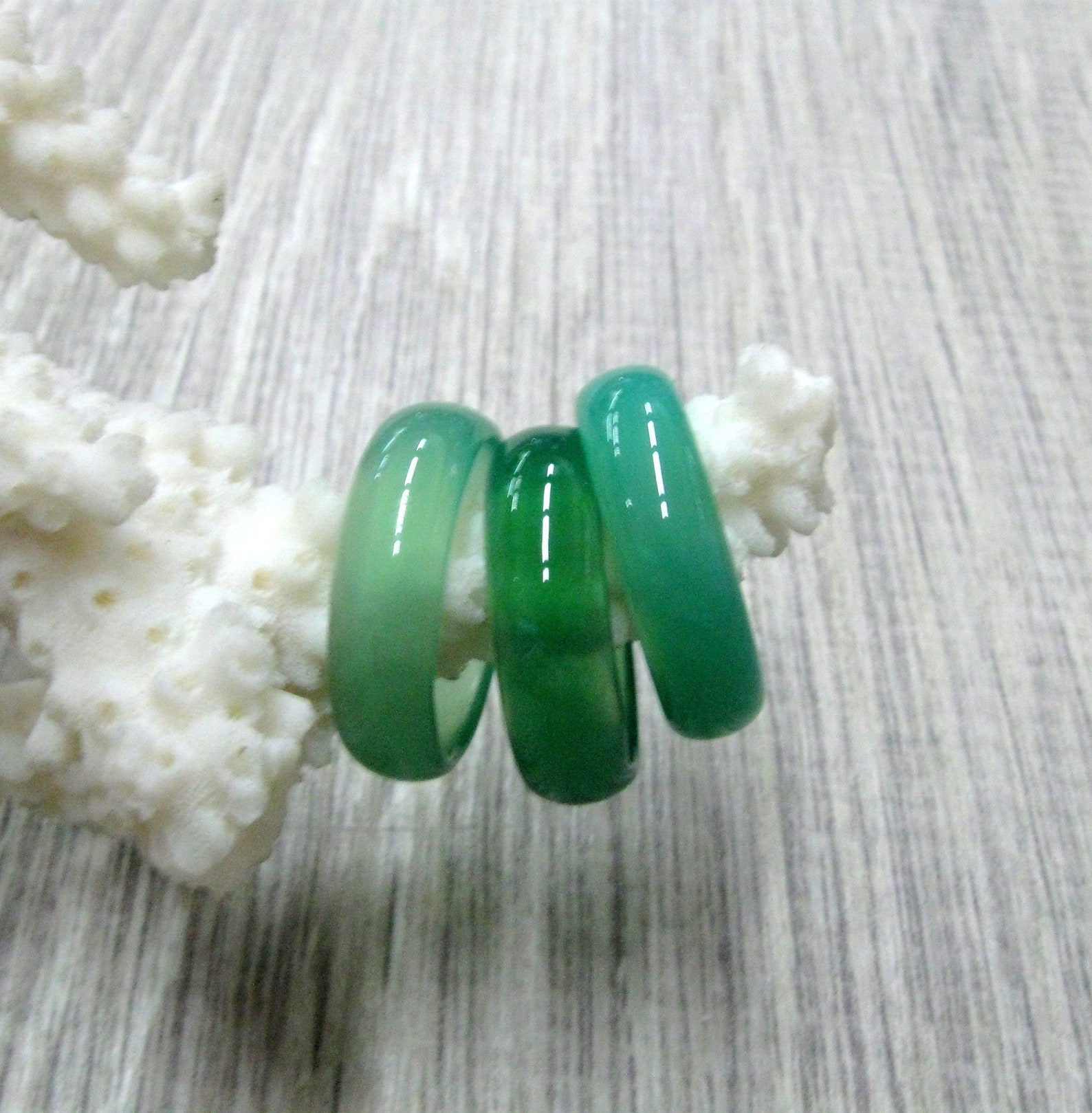 Natural Green Agate Ring Solid Stone Band Gemstone Ring Small - Etsy