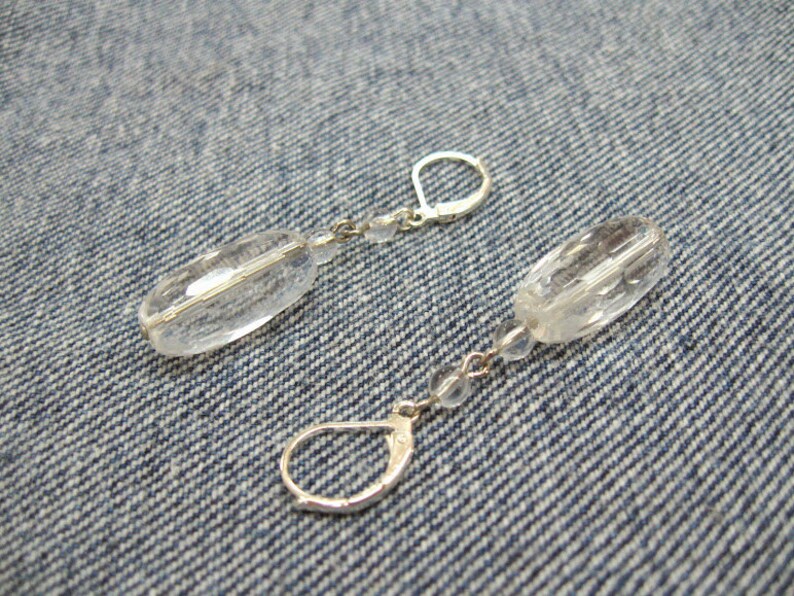 Crystal Quartz Drop Earrings Crystal Clear Dangle Earrings - Etsy