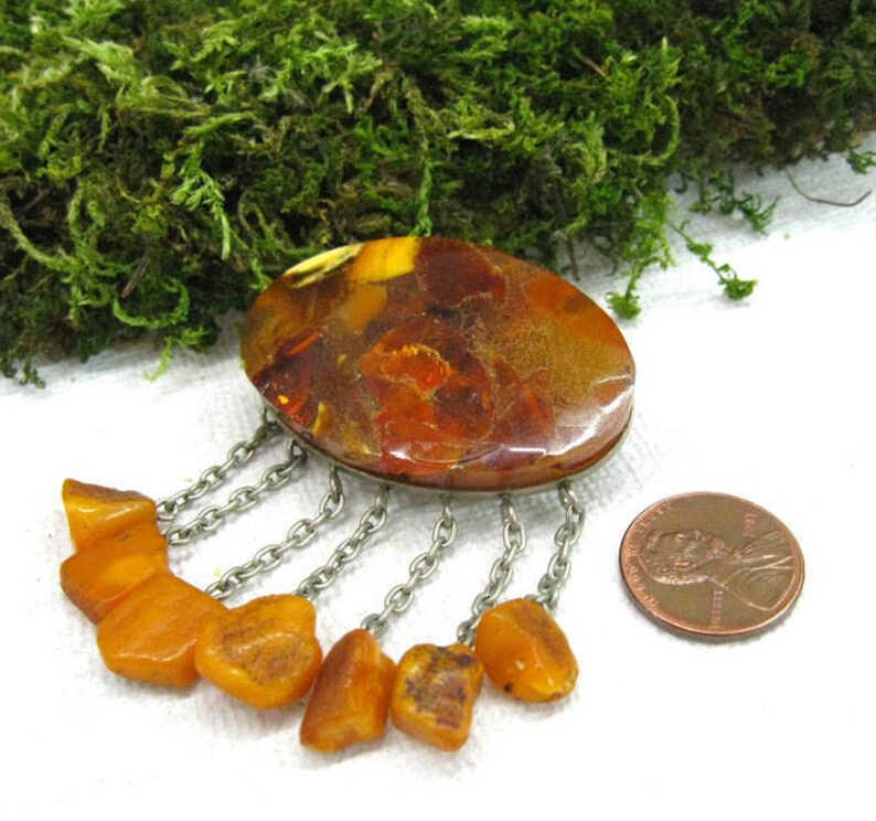 Natural Baltic Amber Antique Brooch 20 gr Old Honey | Etsy
