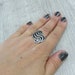 Vintage Silver Wave Ring With Black Enamel Size 6 Rings for Woman ...
