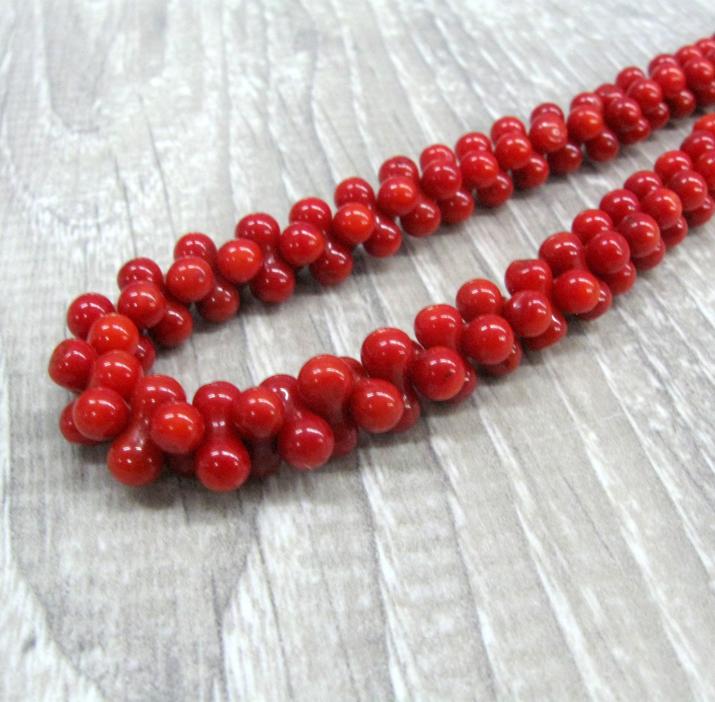 Red Coral Necklace Natural Coral Red Jewelry Peanut Bone | Etsy