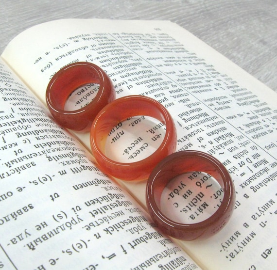 Extra wide band rings carved stone rings solid stone … - Gem