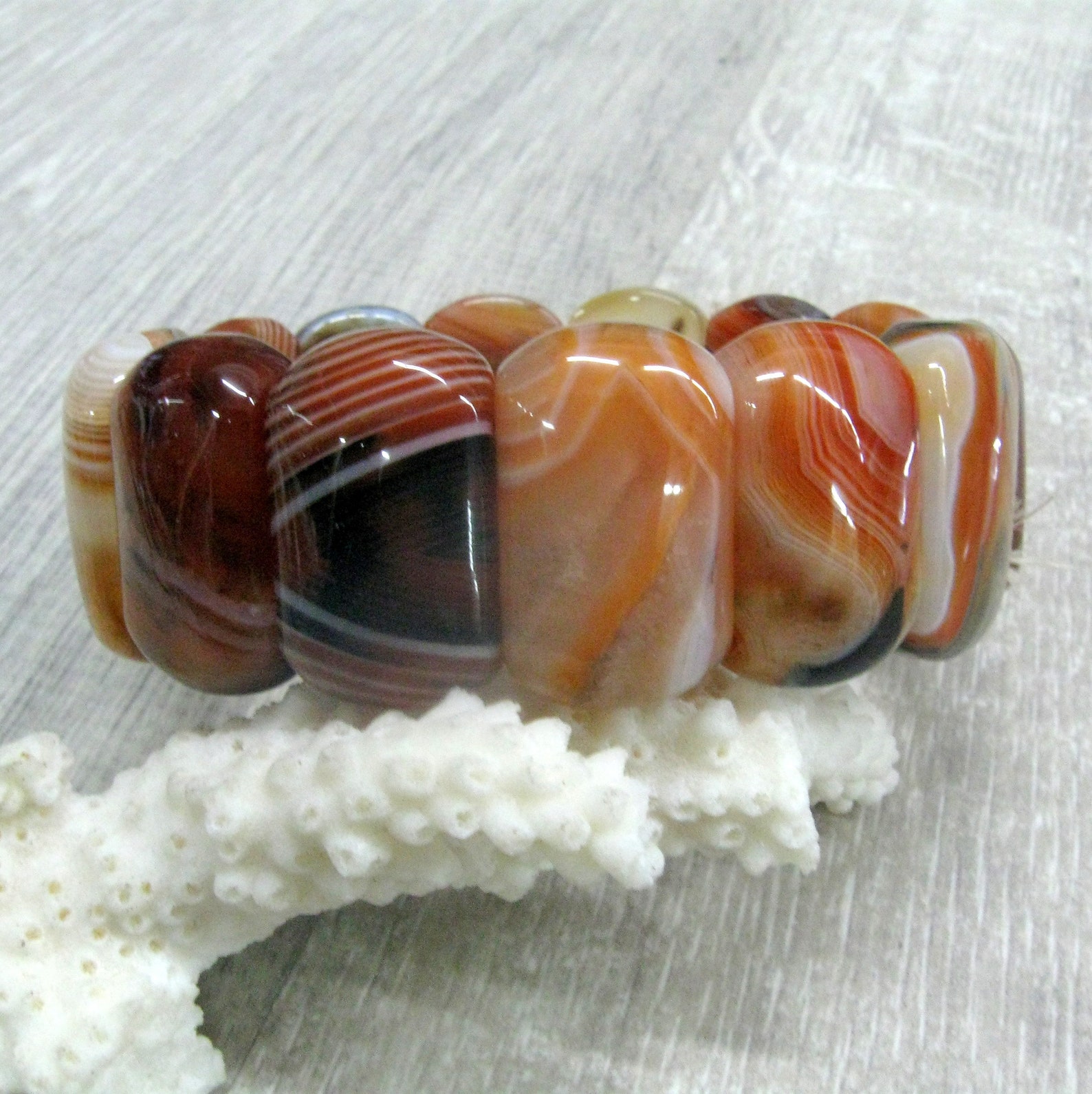 Fire Agate Bracelet and Pendant Set Gemstone Jewelry Natural - Etsy