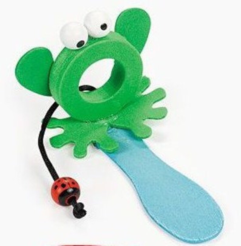 FEED THE FROG Lady Bug in Hole of Frogs Mouth Puzzle Game Hand Made ...