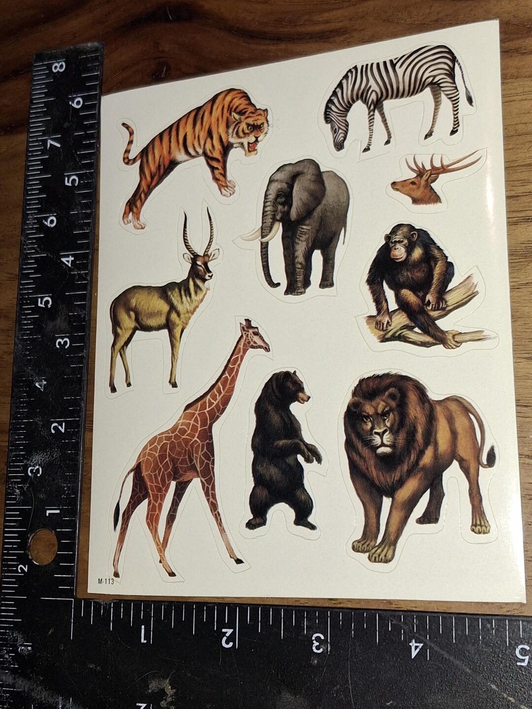 Vintage Stickers,jungle Animals, Lion Tiger Bears More,1 Sheet,og1bx ...