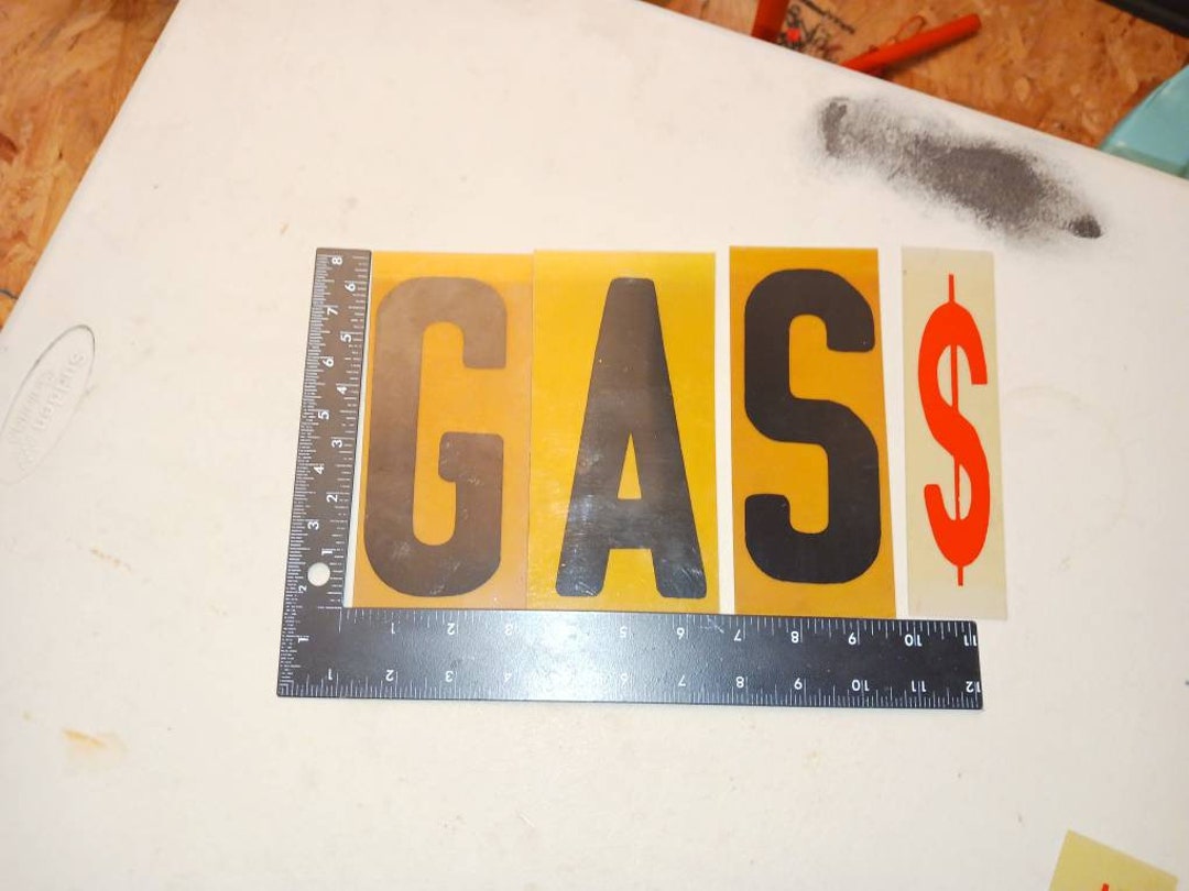GAS Money Sign plastic Letters Vintage Store - Etsy