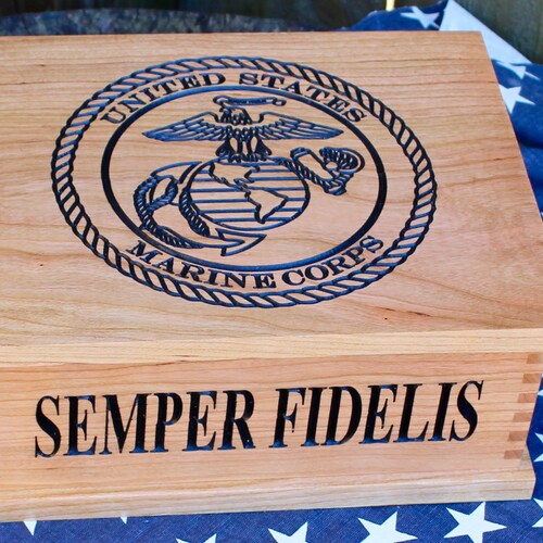 Handcrafted US Marine Corps Wooden Box Custom Keepsake Box - Etsy