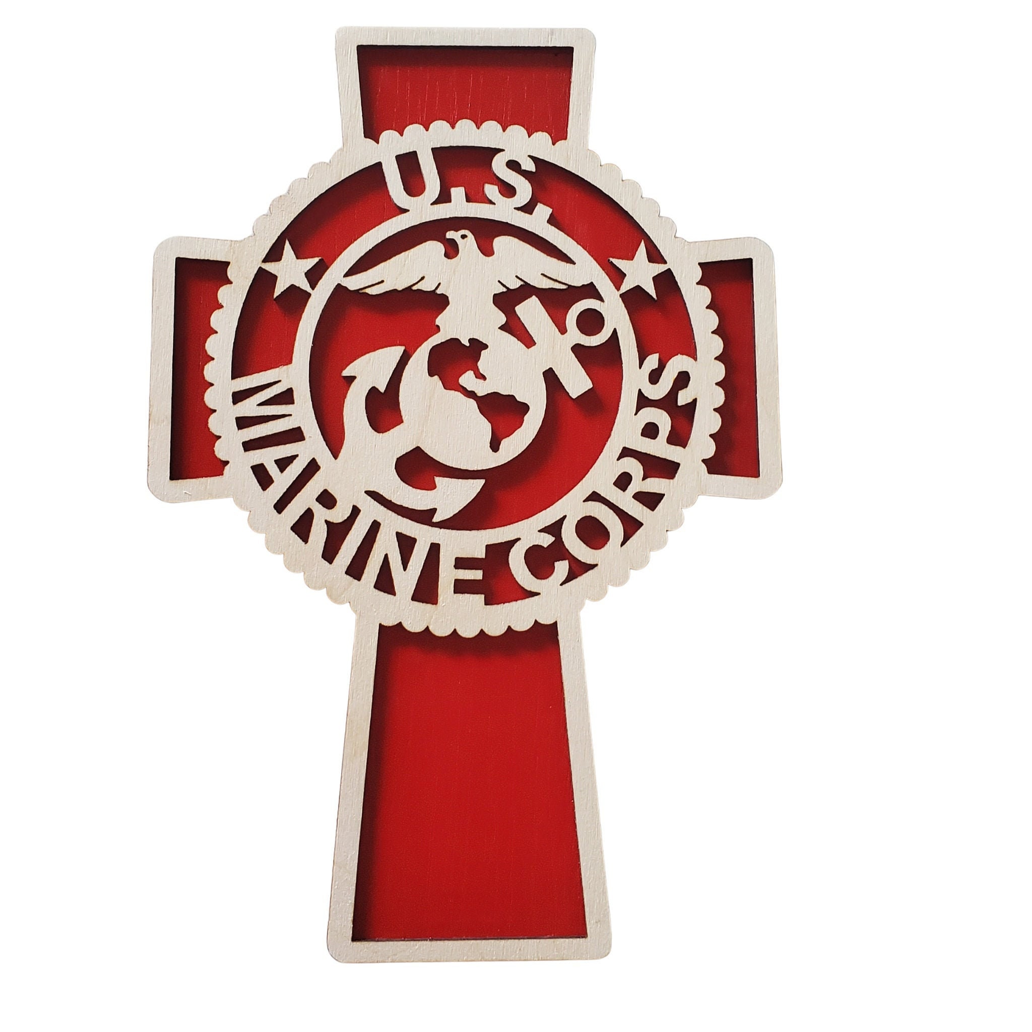 United States Marine Corps Wood Wall Cross Handmade Military | Etsy