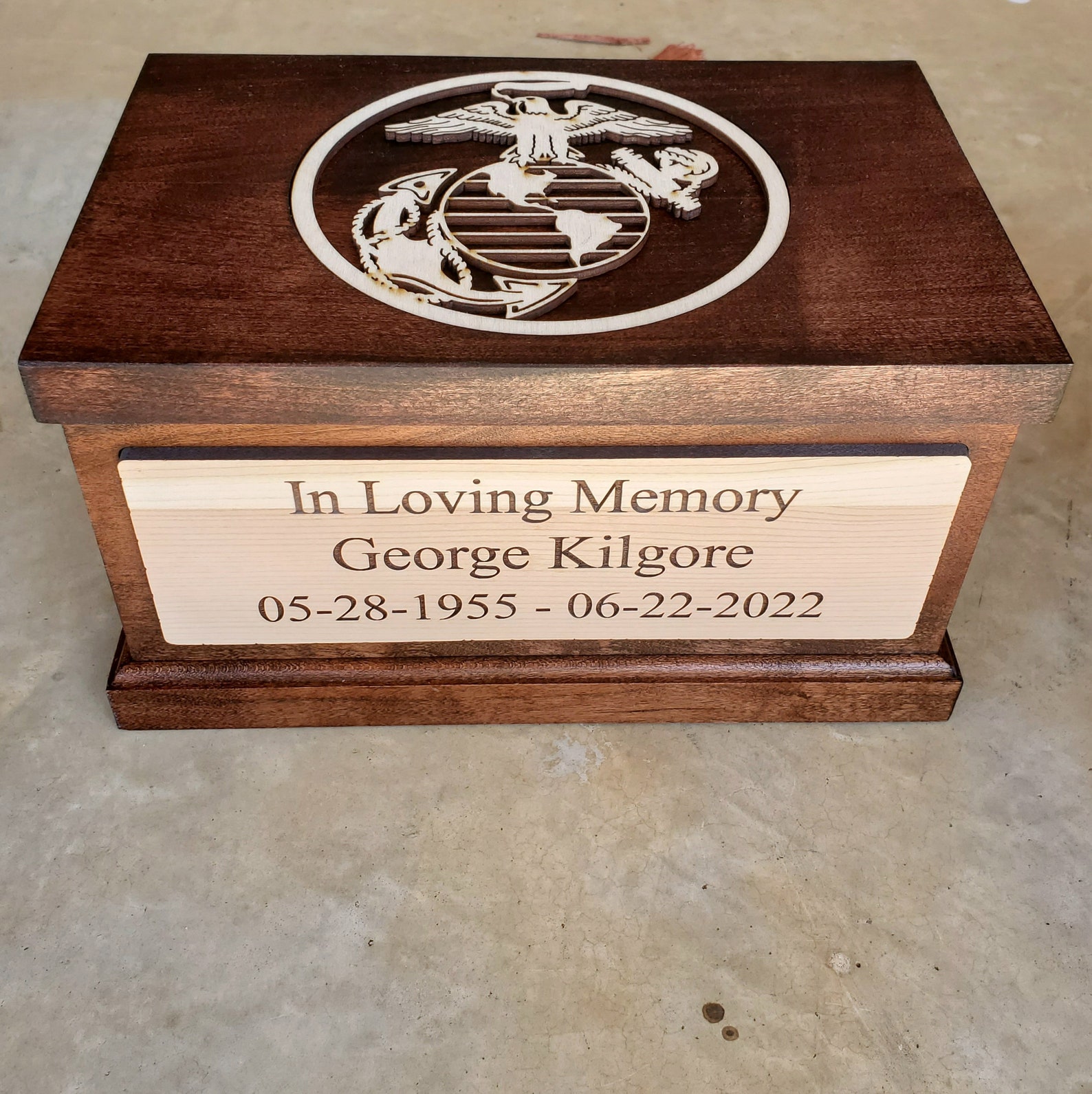 USMC Cremation Urn: Personalized Marine Corps Veteran Memorial - Etsy