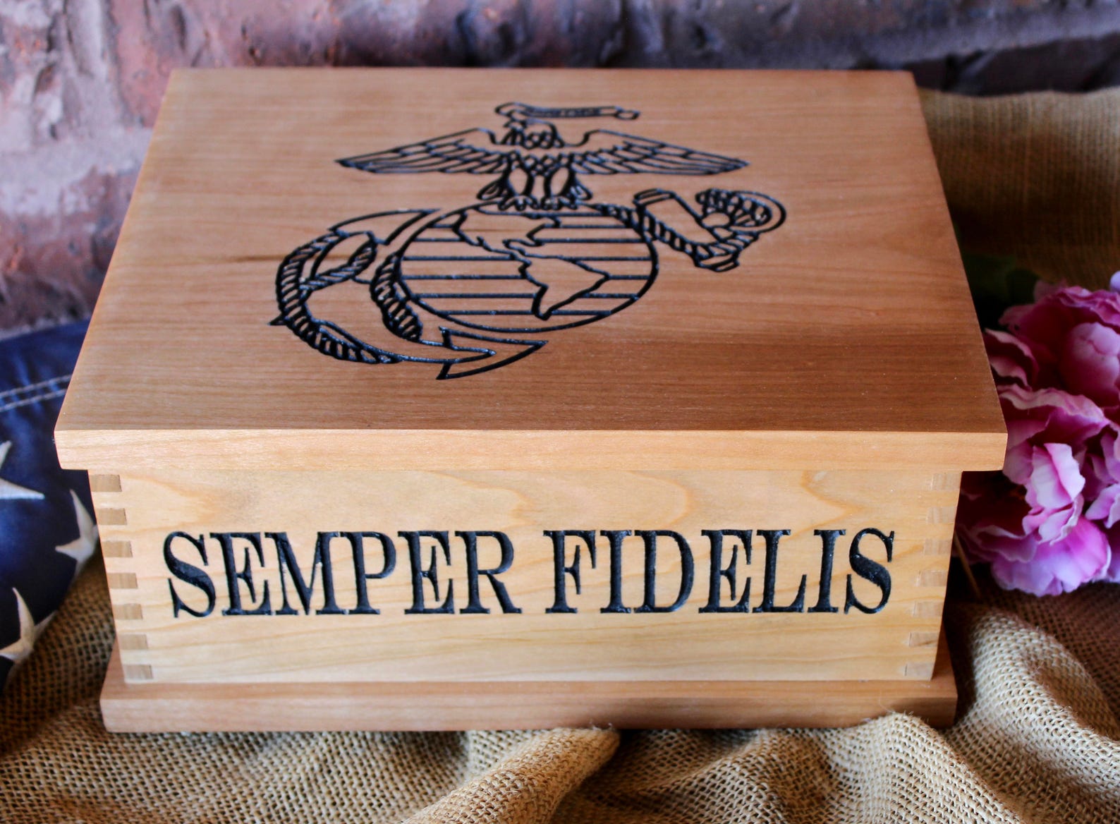 Personalized Marine Corps Letter Keepsake Box Engraved Wood | Etsy
