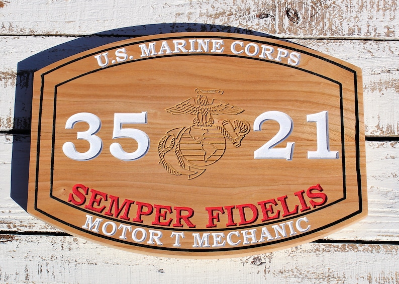 USMC Gift Marine Corps MOS Plaque Made of Solid Wood - Etsy