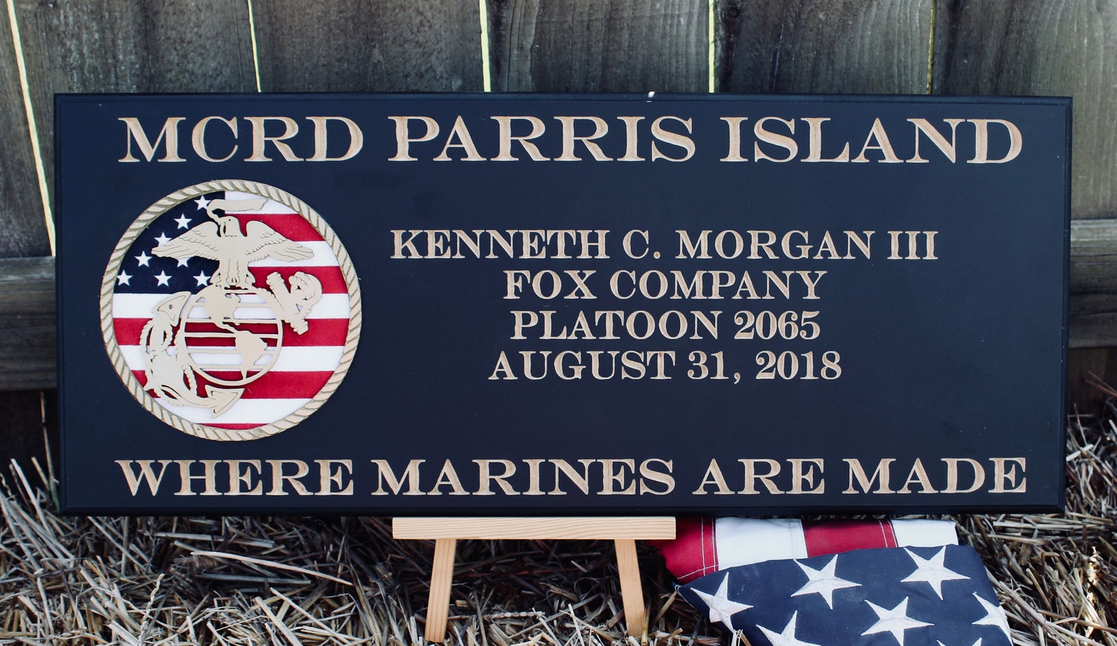 Marine Corps Boot Camp Graduation Carved Wood Plaque With EGA and ...