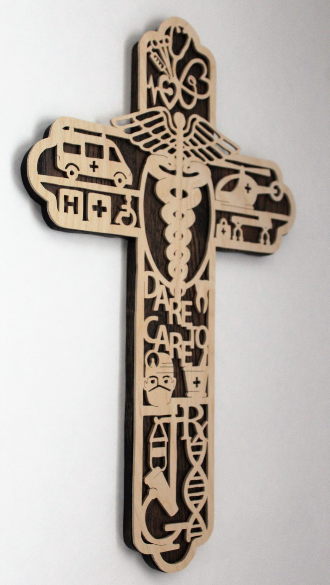 EMT Gift Gift for Doctor Medical Cross With Caduceus Handcrafted ...