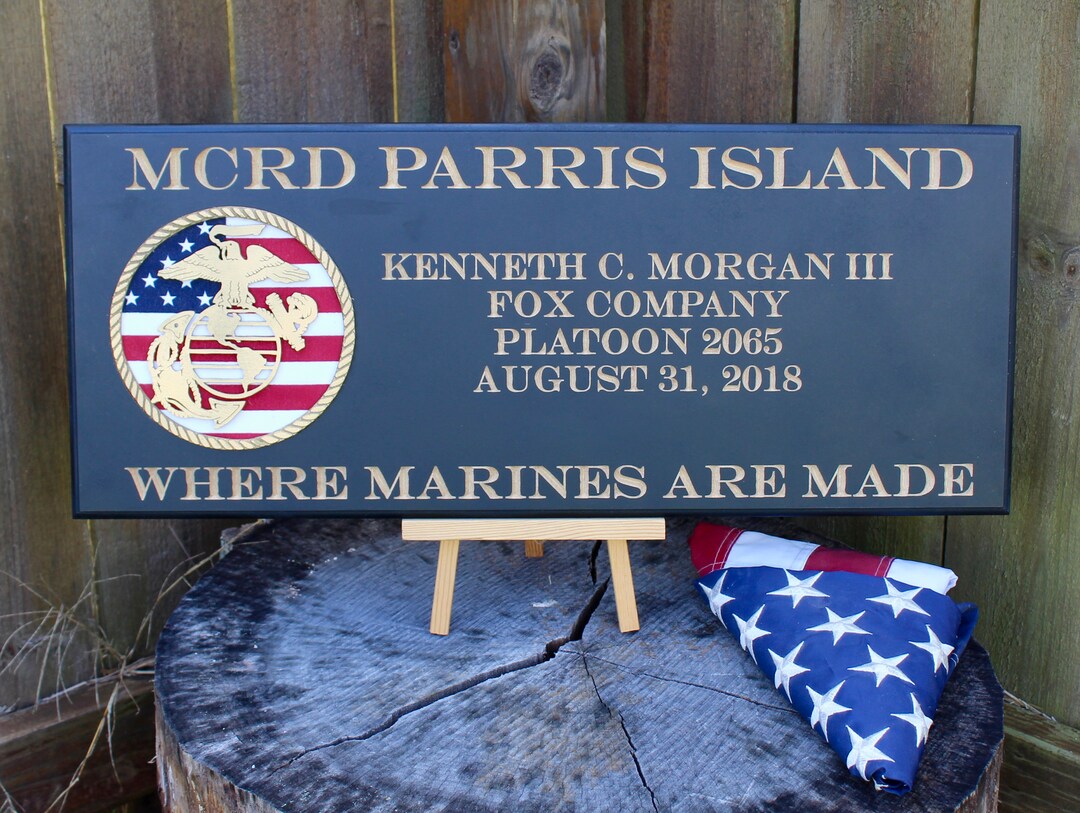 Marine Corps Boot Camp Graduation Carved Wood Plaque With EGA and ...