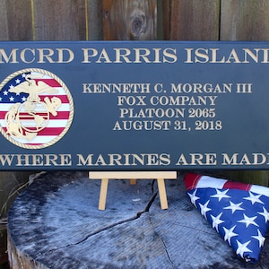 Marine Corps Boot Camp Graduation Carved Wood Plaque With EGA and ...