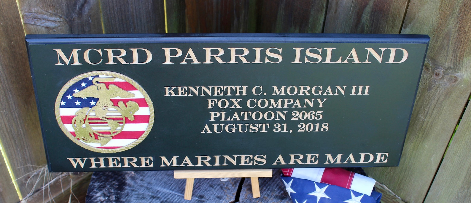 Marine Corps Boot Camp Graduation Carved Wood Plaque With EGA and ...