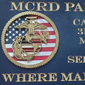 Marine Corps Boot Camp Graduation Carved Wood Plaque With EGA and ...