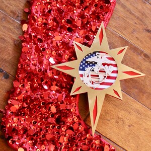 USMC Christmas Tree Topper Made of Wood With EGA and American Flag ...