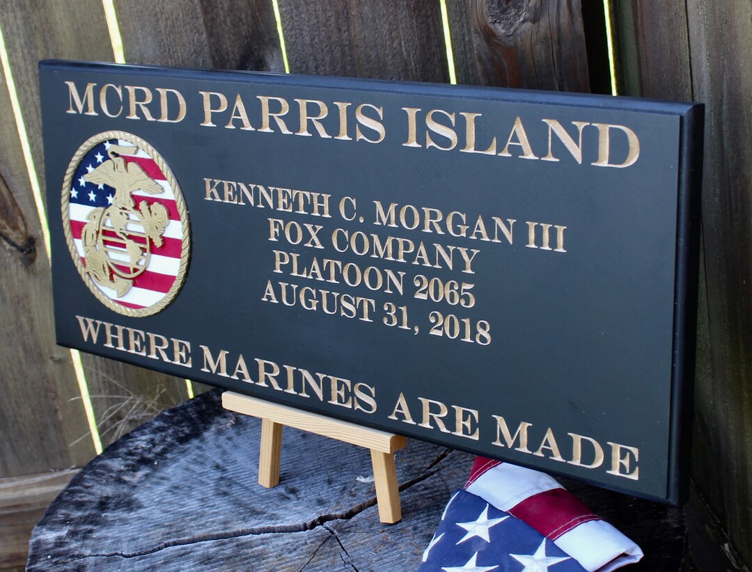 Marine Corps Boot Camp Graduation Carved Wood Plaque With EGA and ...