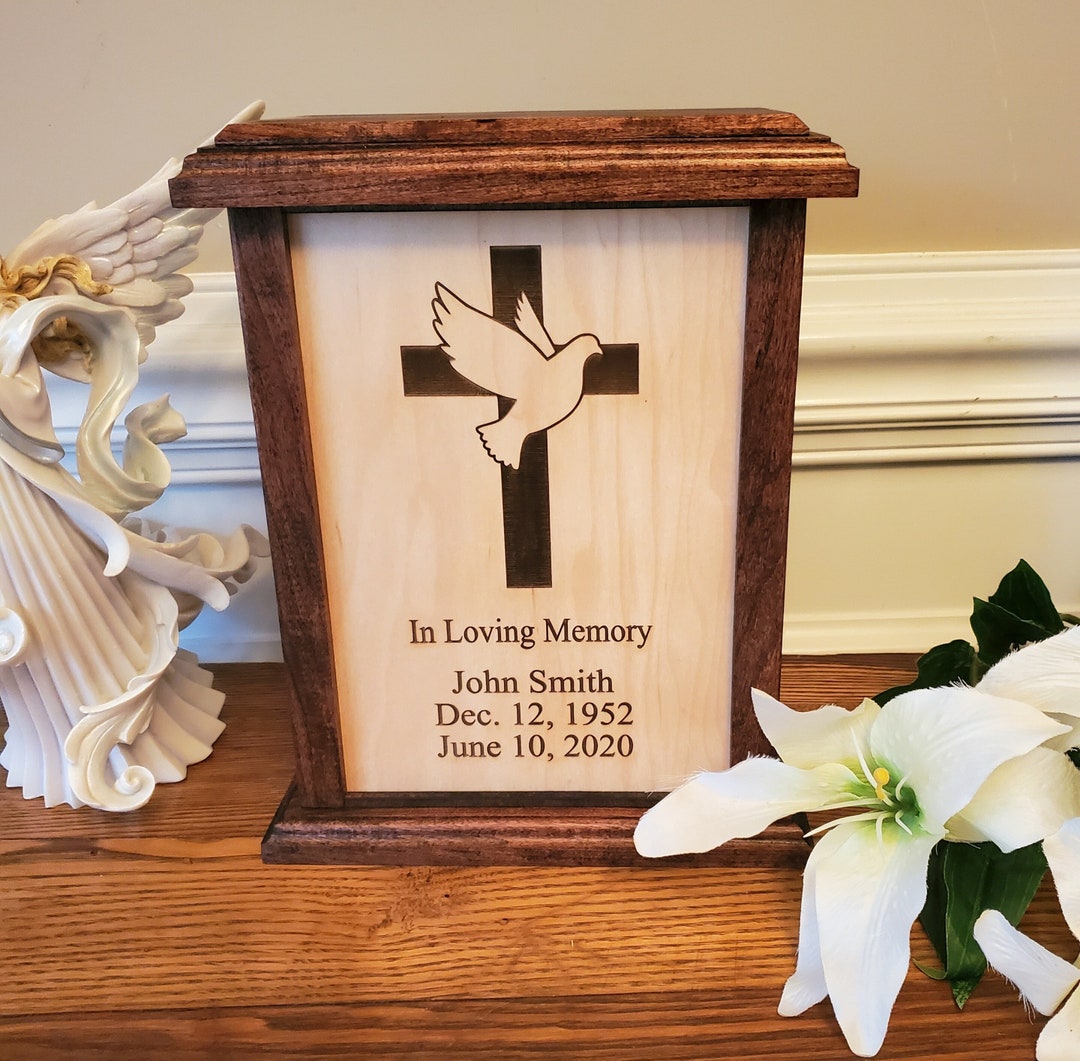 Religious Urns with Heavenly Cross and Dove, Christian Urn Casket for ...