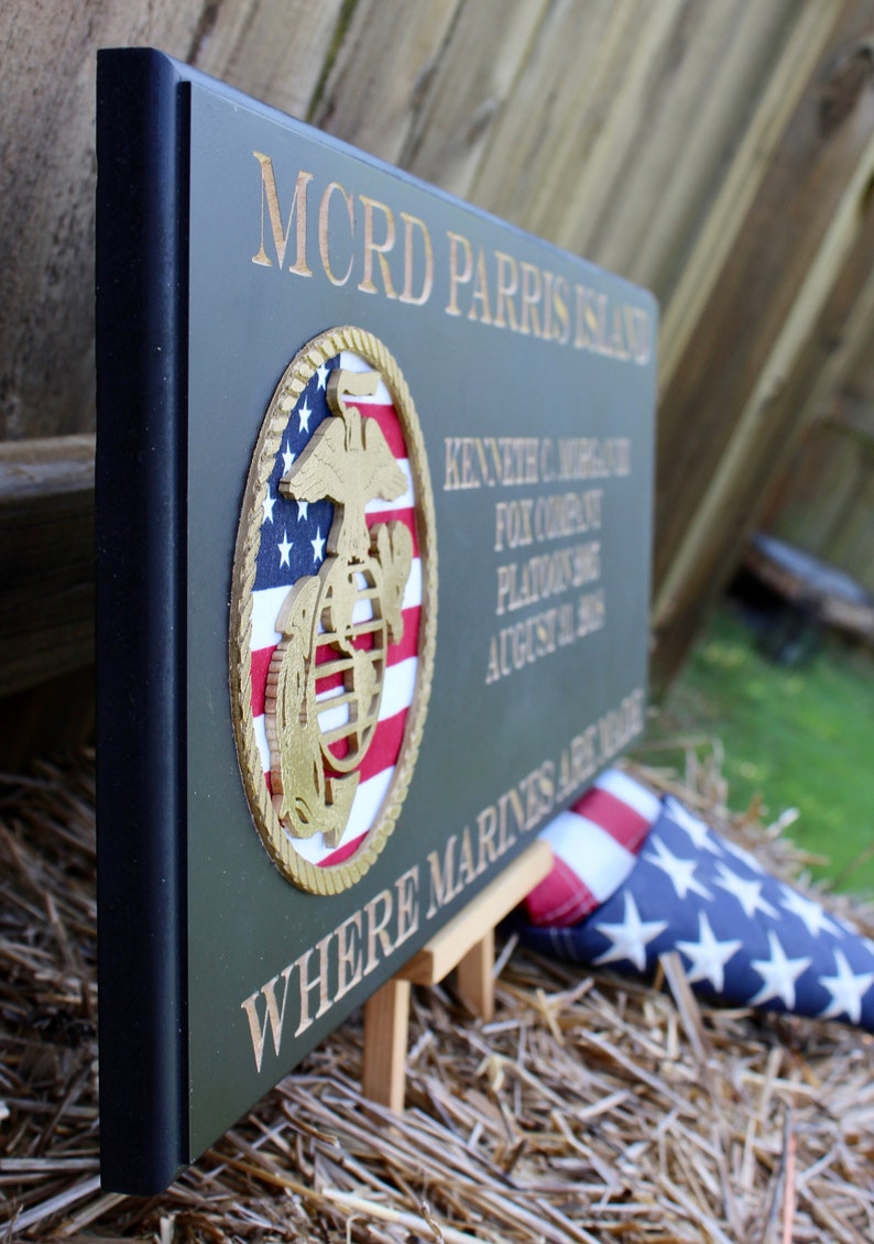 Marine Corps Boot Camp Graduation Carved Wood Plaque With EGA and ...