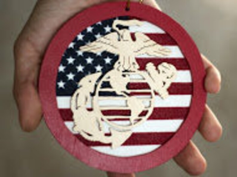 USMC Handmade Wood Ornament United States Marine Corps Gift | Etsy