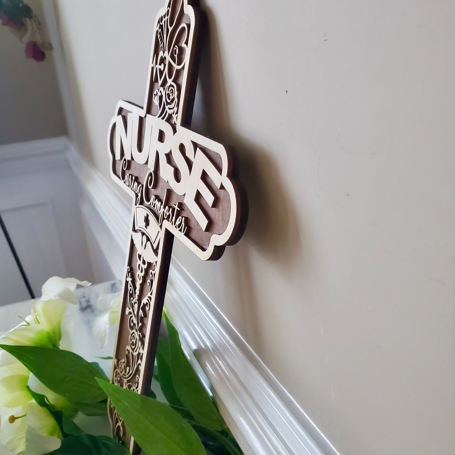 Nurse Cross Made of Wood - Registered Nurse Graduation Gift - Nursing ...