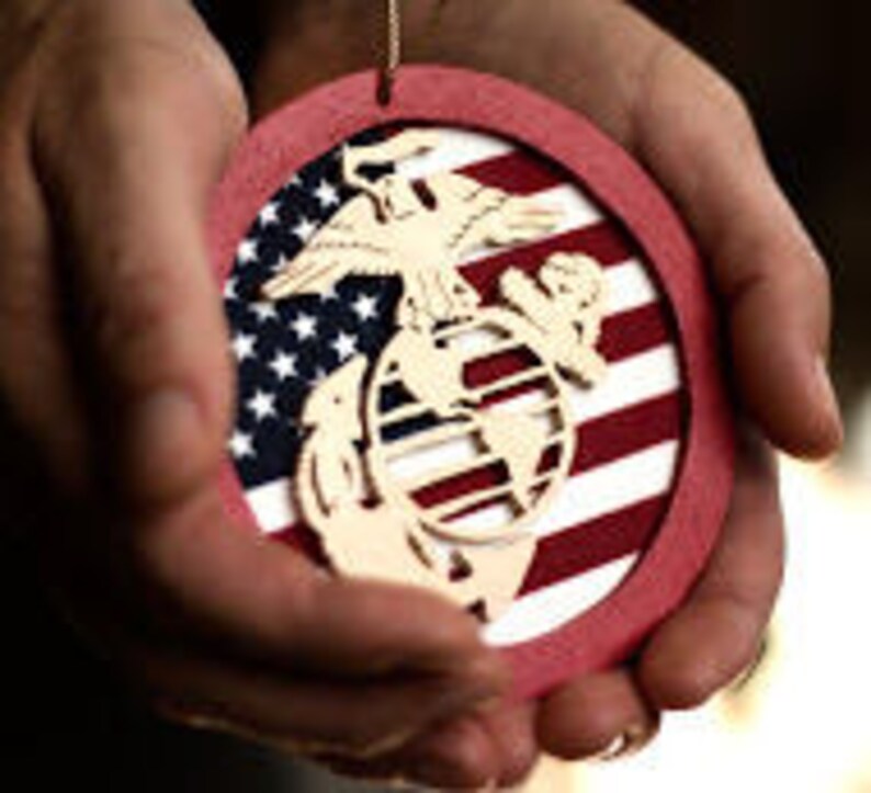 USMC Handmade Wood Ornament United States Marine Corps Gift | Etsy