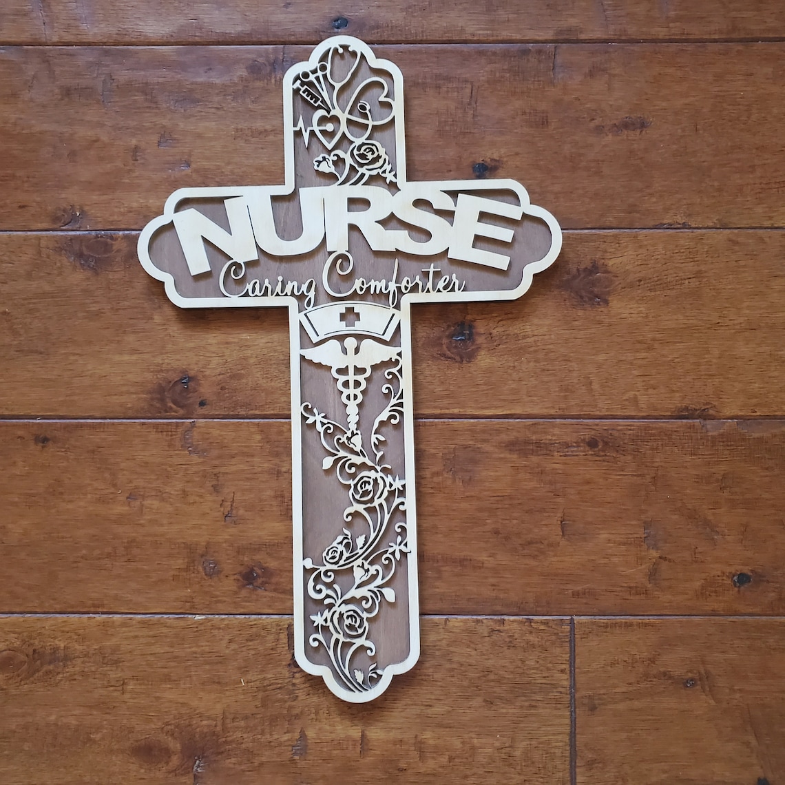 Nurse Cross Made of Wood - Registered Nurse Graduation Gift - Nursing ...