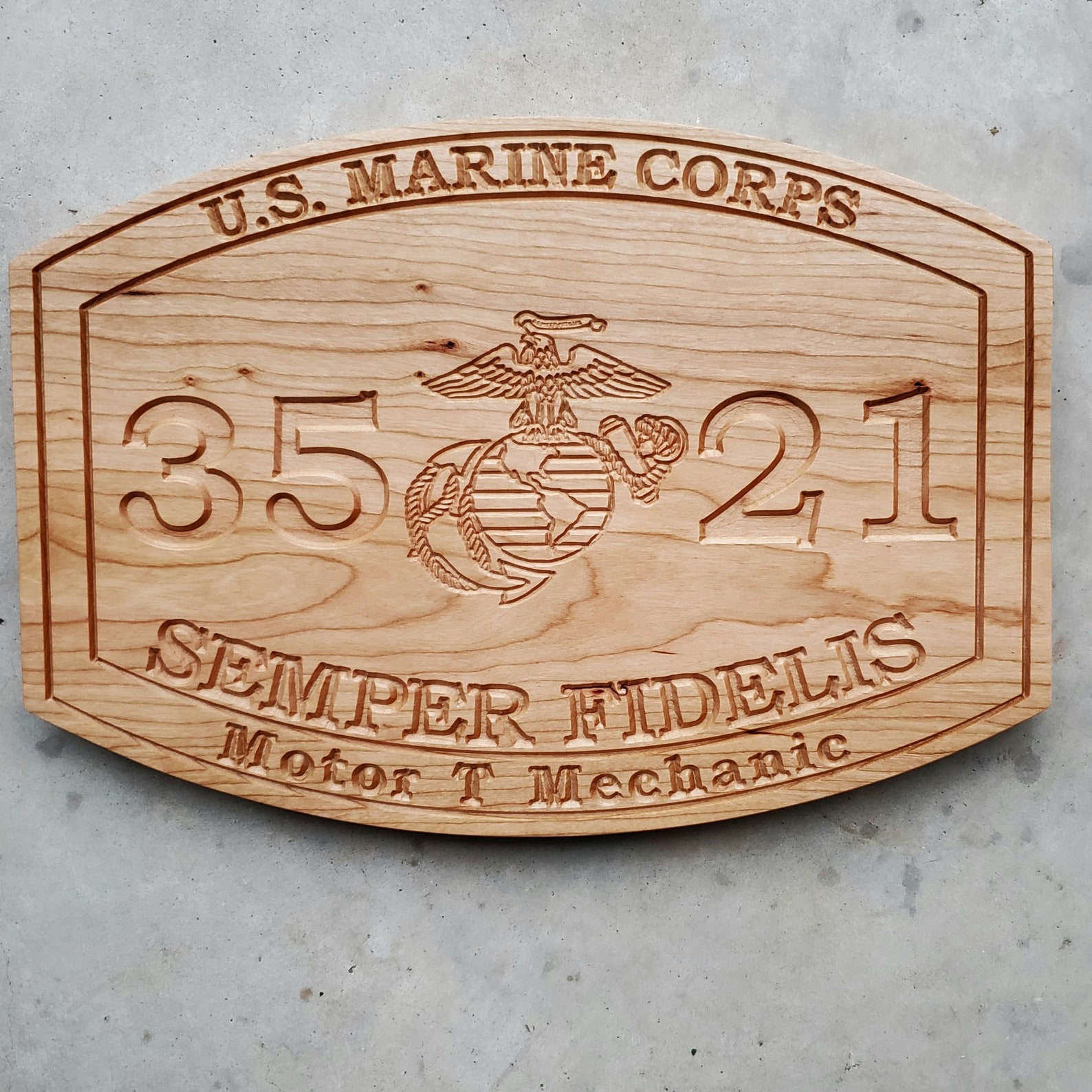 Military Promotion Gift USMC MOS Plaque Carved Wood Plaque - Etsy