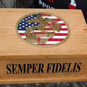 Marine Corps Keepsake Box Made of Solid Wood - Personalized USMC Letter ...