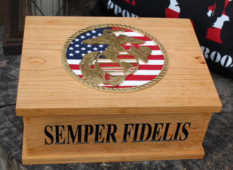 Marine Corps Keepsake Box Made of Solid Wood Personalized | Etsy