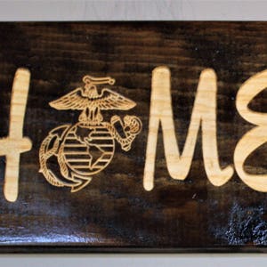 Home Sign, Carved Wood Sign, Engraved Sign, Military Home Decor, USMC ...