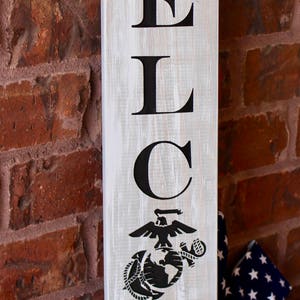 Marine Corps Welcome Sign, Welcome Sign, Rustic USMC, Carved Wood Sign ...