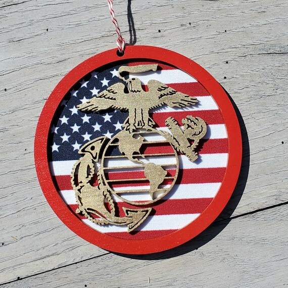 USMC Handmade Wood Ornament United States Marine Corps Gift | Etsy