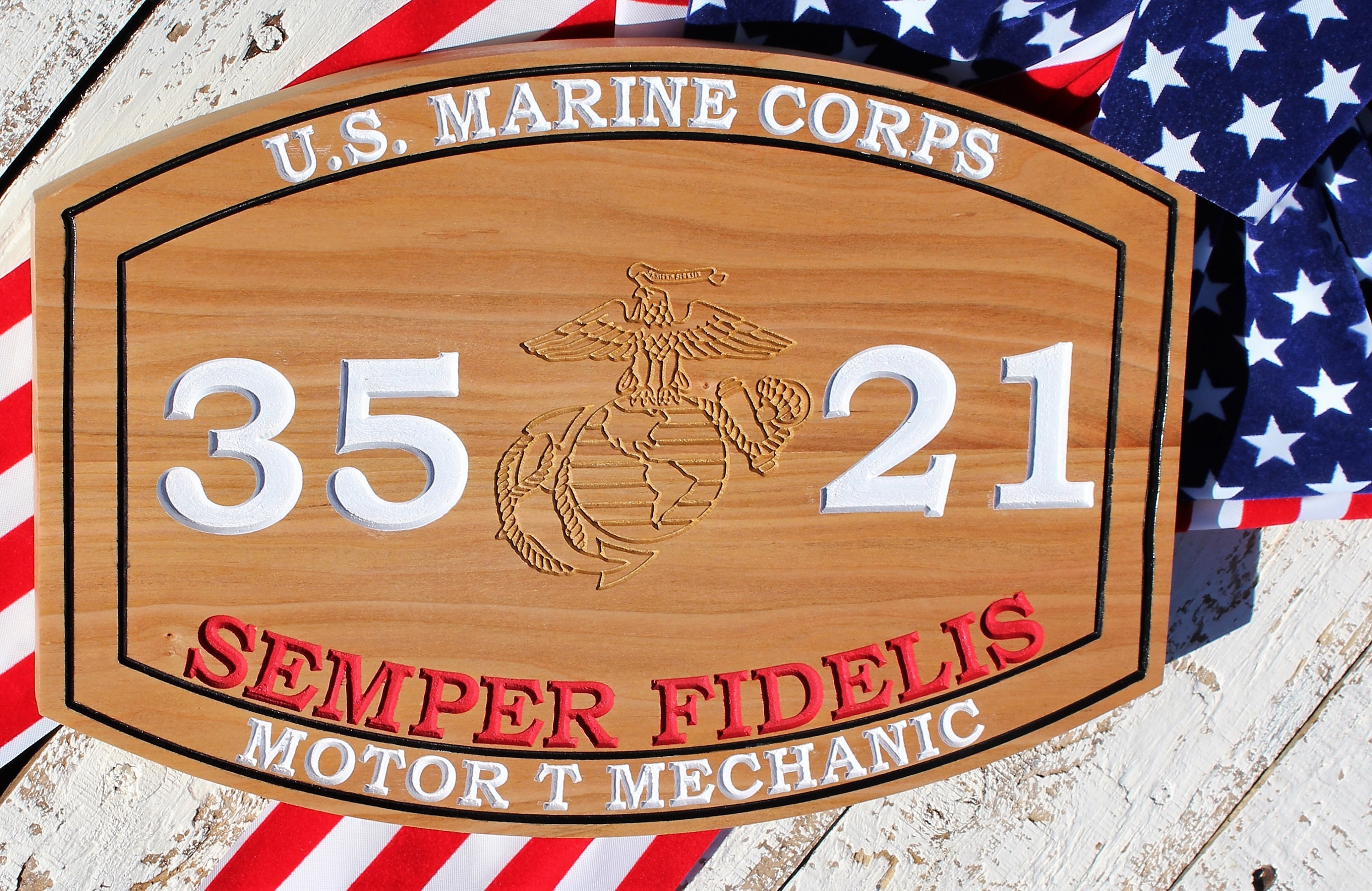 USMC Gift Marine Corps MOS Plaque Made Of Solid Wood | Etsy