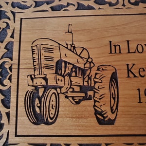 Tractor Cremation Urn – Personalized Cherry Wood Farm Theme Burial Box ...