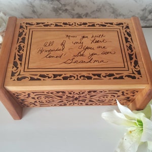 Handwriting Deceased Loved Ones Wooden Cremation Urn for Human Ashes ...