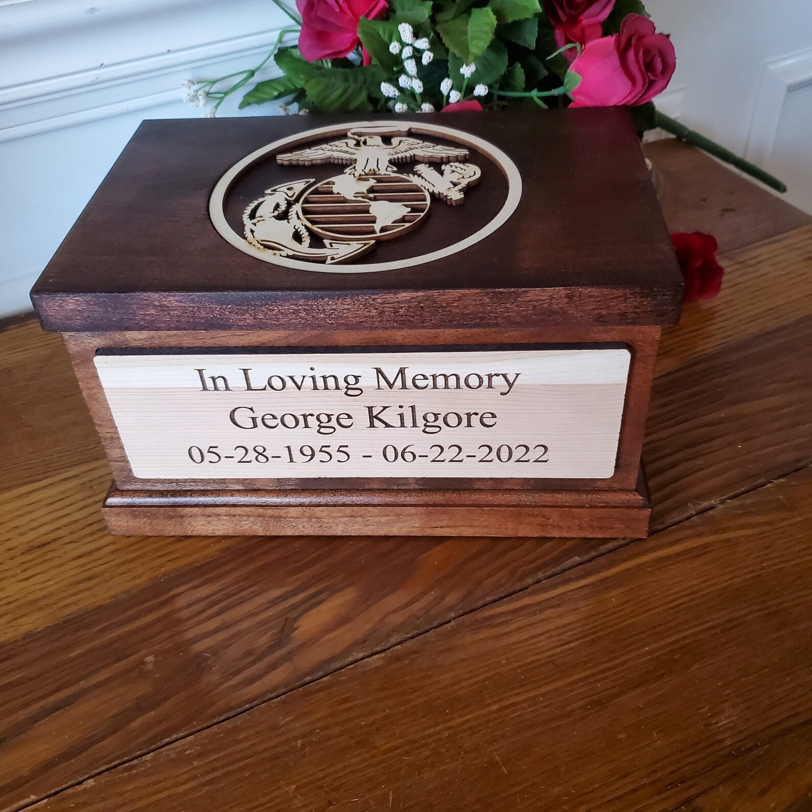 USMC Cremation Urn: Personalized Marine Corps Veteran Memorial - Etsy