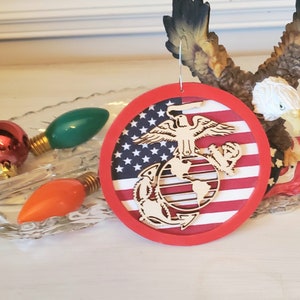 USMC Handmade Wood Ornament - United States Marine Corps Gift Topper ...