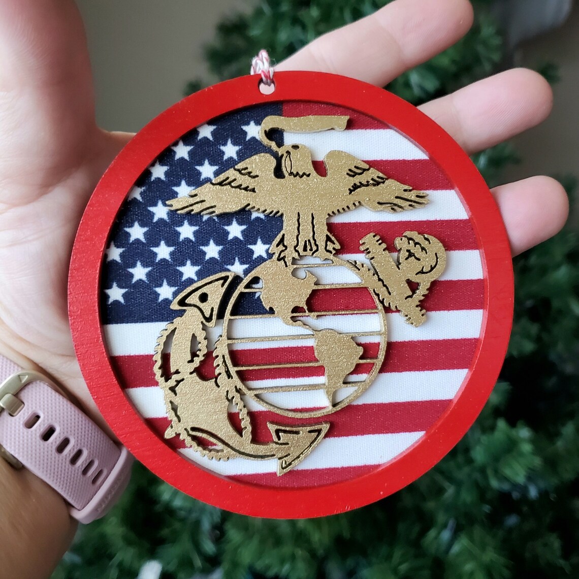USMC Handmade Wood Ornament United States Marine Corps Gift - Etsy