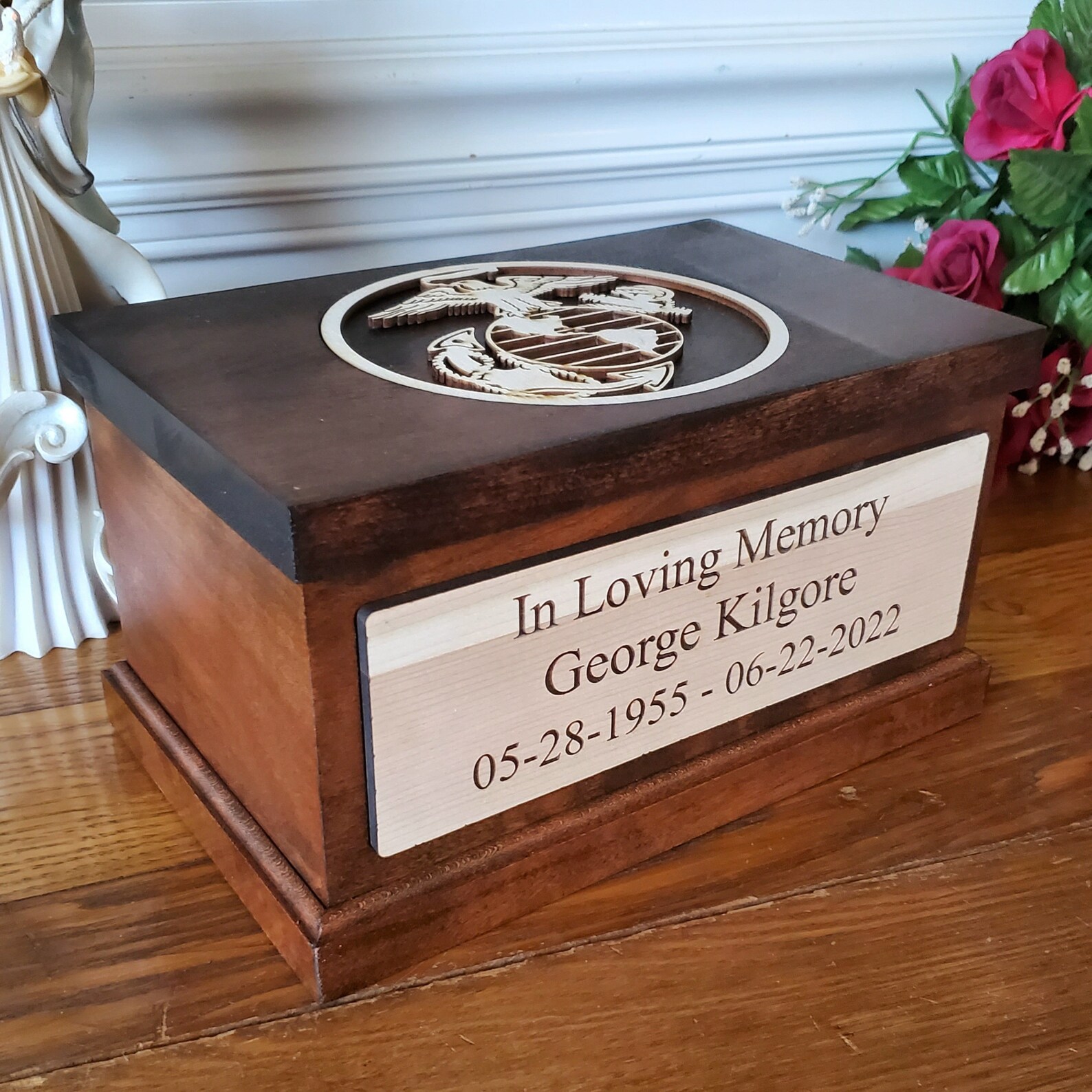 USMC Cremation Urn: Personalized Marine Corps Veteran Memorial - Etsy