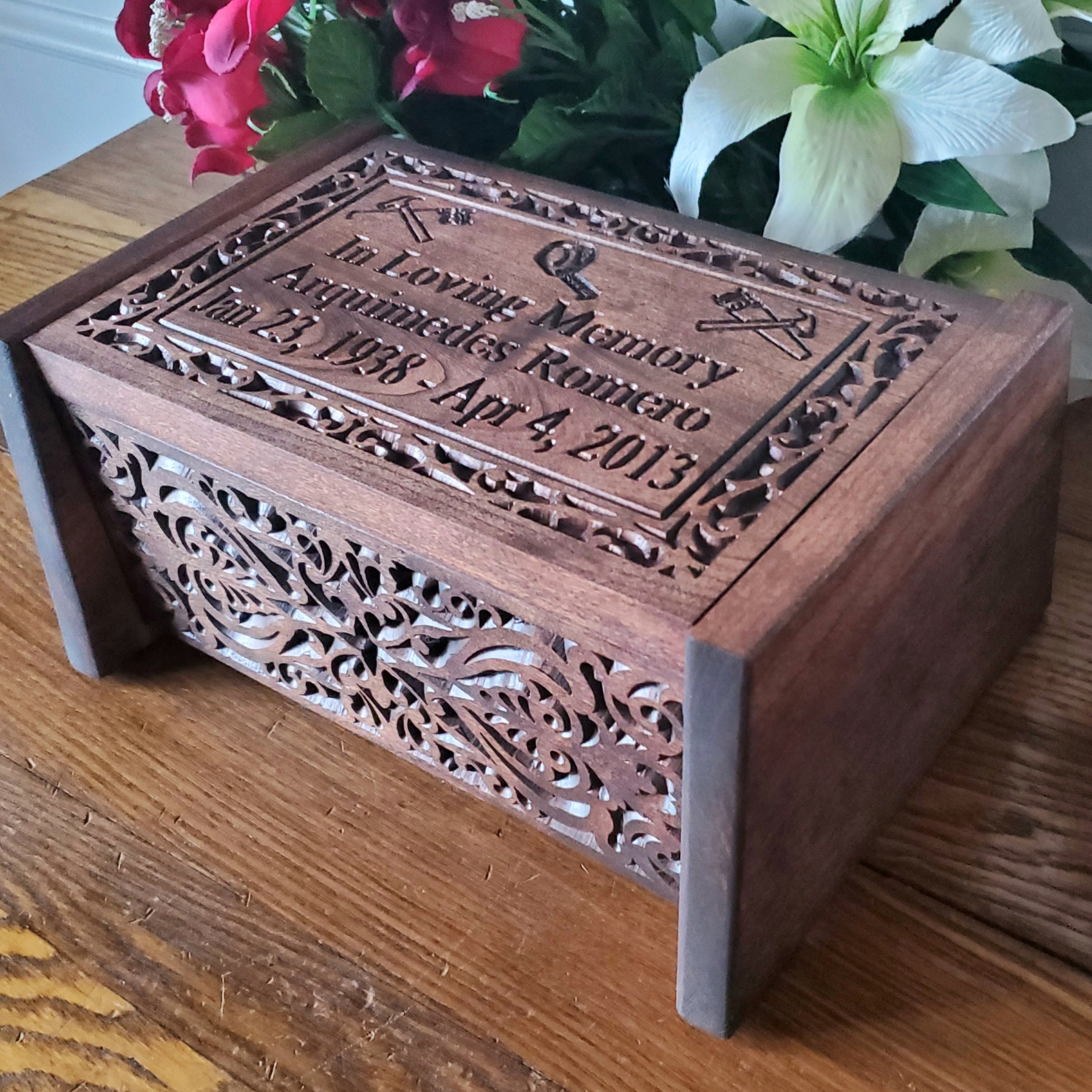 Personalized Carpenter Cremation Box, Construction Worker Wooden With ...