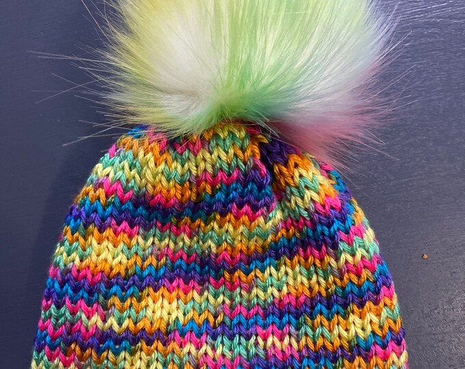 Lisa Frank Inspired Rainbow Beanie - Etsy