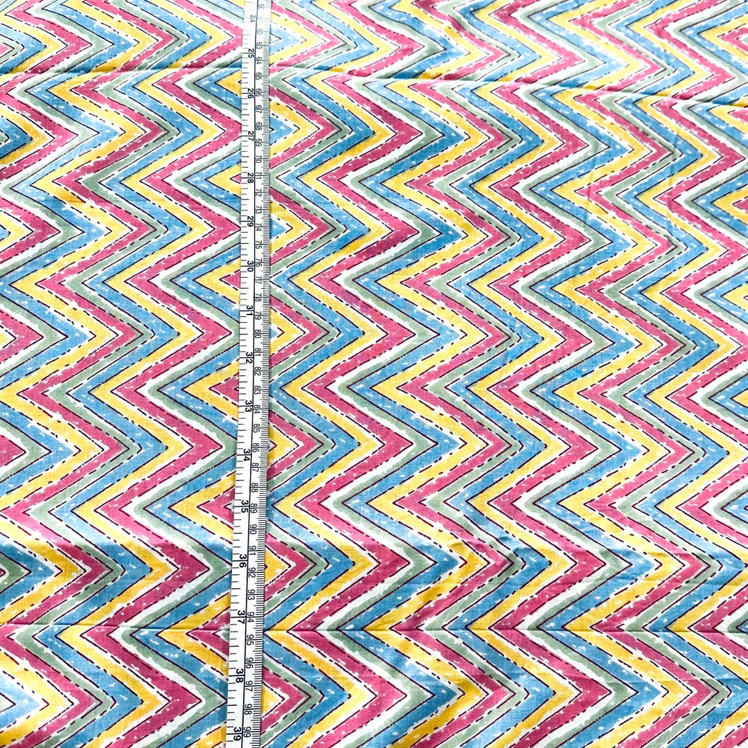 Multi Color Block Print Cotton Fabric for Dressmaking, Sewing, Quilting ...
