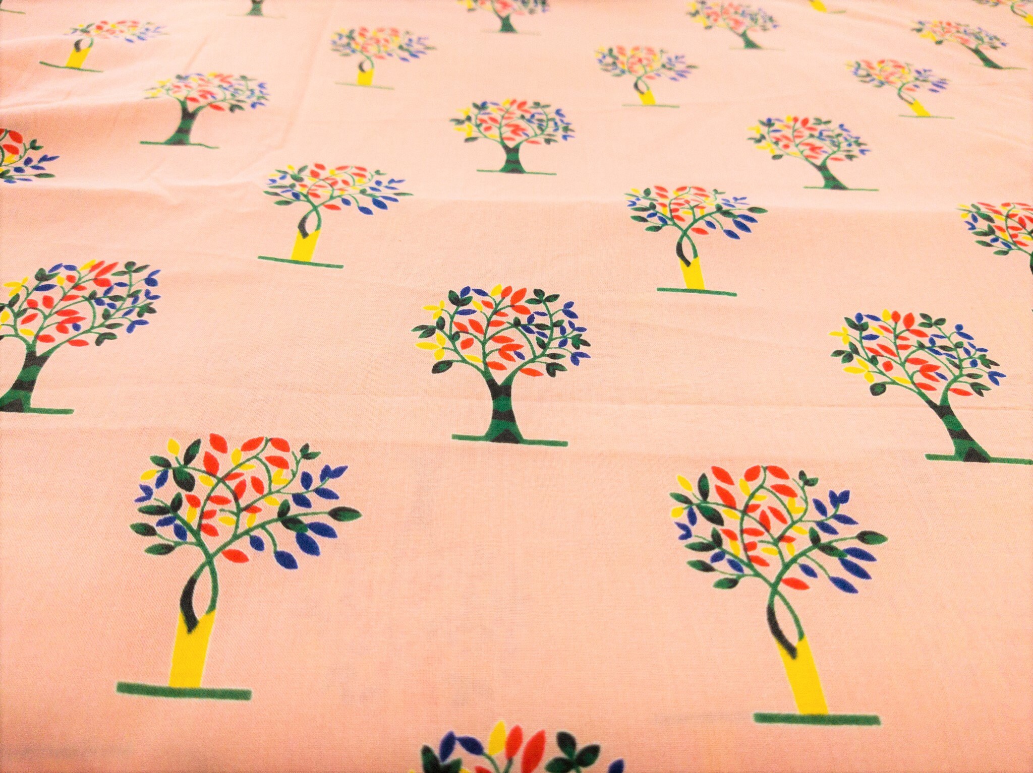 Tree Print Indian Cotton Fabrics, Lightweight Fabric for Dressmaking ...