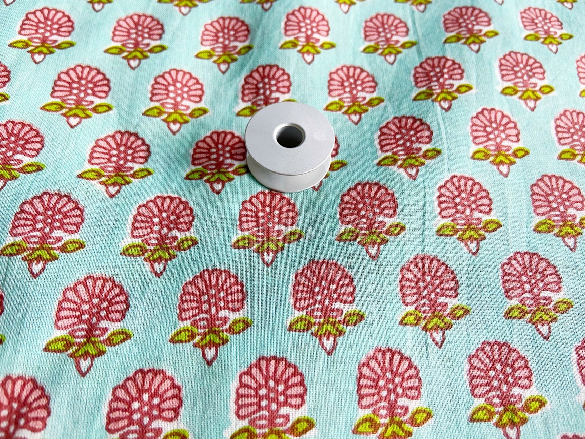 Hand Block Print Indian Cotton Fabrics, Small Flower Print Cotton ...