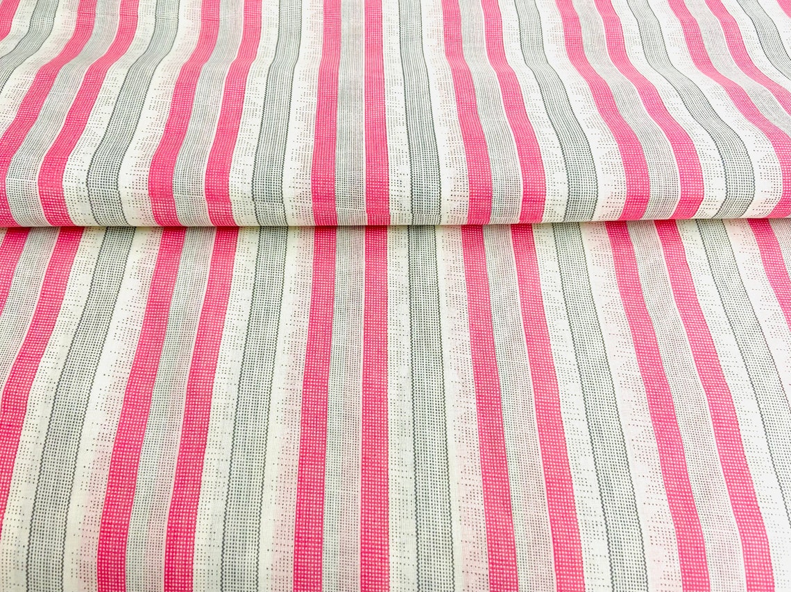 Wide Striped Cotton Fabric Dress Fabric Lightweight Cotton - Etsy