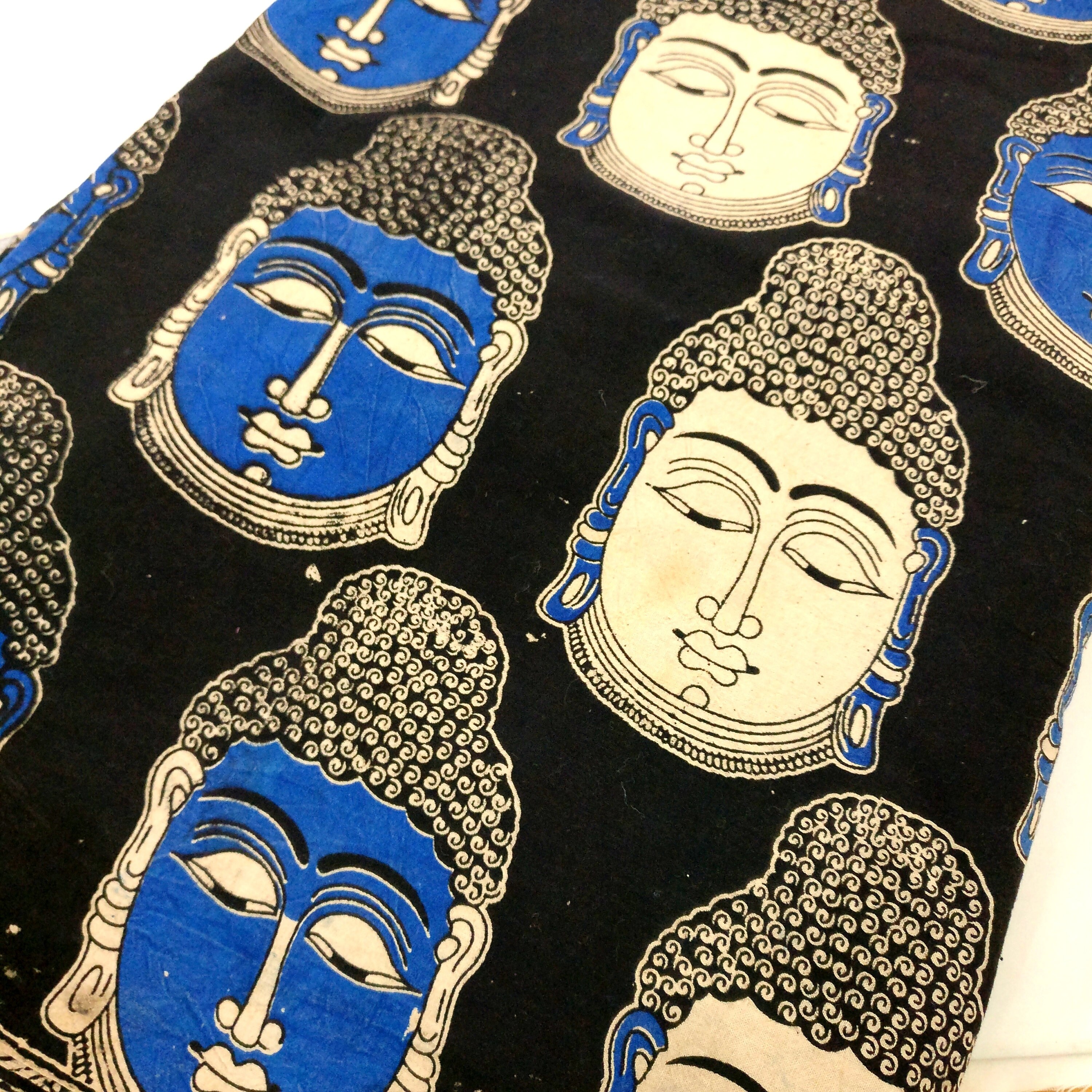 Buddha Hand Printed Indian Fabric Kalamkari Print Buddha - Etsy